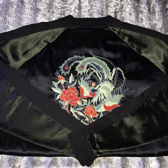 ASOS | Jackets & Coats | Satin Embroidered Bomber Jacket | Poshmark